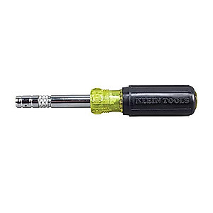 Klein Tools 32596 Multi-Bit Screwdriver /Nut Driver, Magnetic 8-in-1 HVAC Slide Drive Tool with Hex, Phillips, Schrader Bits, Nut Drivers