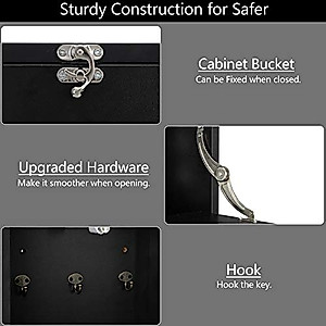 Wall Mounted Table Desk, Wall Workstation Computer Desk w/Storage Drawer & Shelves, Compact Floating Desk for Wall, Space Saving Wall Desk Fold Down, Wall Desks for Small Spaces (Black)