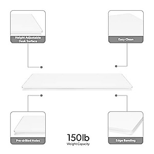 HON Basyx Commercial-Grade Table Top ONLY for Height Adjustable Desk Base, 60", White