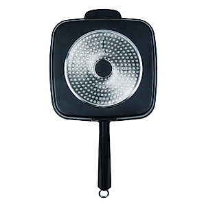 MasterPan Non-Stick 3 Section Meal Skillet, 11", Black