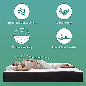 King Size Mattress,12 Inch Bamboo Charcoal Cooling Gel Memory Foam Mattress in a Box,Medium-Firm Mattress Made in USA,Pressure Relief & Temperature Regulation,Fiberglass-Free,CertiPUR-US Certified
