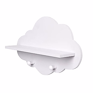 Eioflia Cloud Shape Wood Floating Shelf Cloud Wall Shelves Wall Mounted Shelving Coat Hanger Storage Rack Nursery Accessories Home Kitchen Storage Organisation Racks Shelves Drawers Floating Shelves