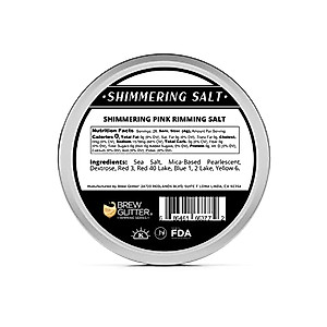 BREW GLITTER Shimmering Pink Cocktail Rimming Salt, Drink Rimmer for Beverages, Cocktails, Margaritas, Drinks, Kosher Certified, Vegan (4 oz, Shimmering Pink)