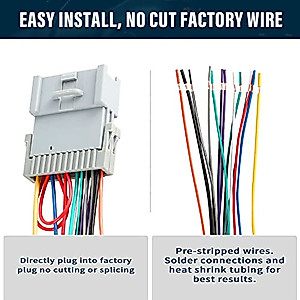 RED WOLF Radio Wiring Harness 70-2002 for Select Saturn 2000-2005 L Series/SL/Ion/SW/SC Stereo Wire Connector Plug Non Factory AMP Amplifier