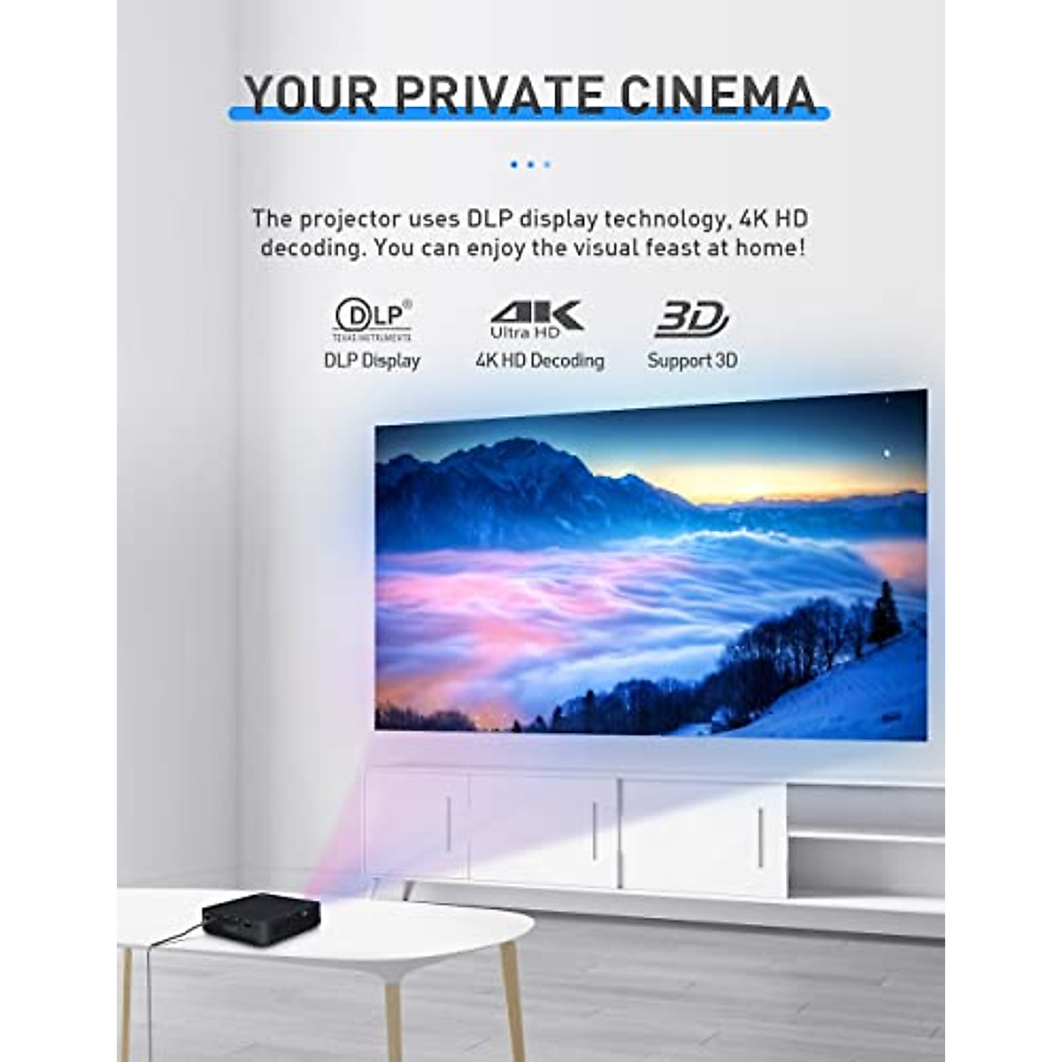 KXDFDC P15 Mini DLP Projector -Compatible Pocket Video Beamer Portable Android Home Theater 3D Proyector