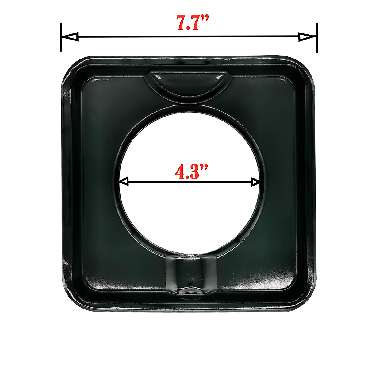 Amazinpure SGP-400 4 Pack Replacement Black Porcelain Square 7.75" x 7.75" Gas Range Drip Pan Replaces 786333 PS11744751 WP786333 AP6011553