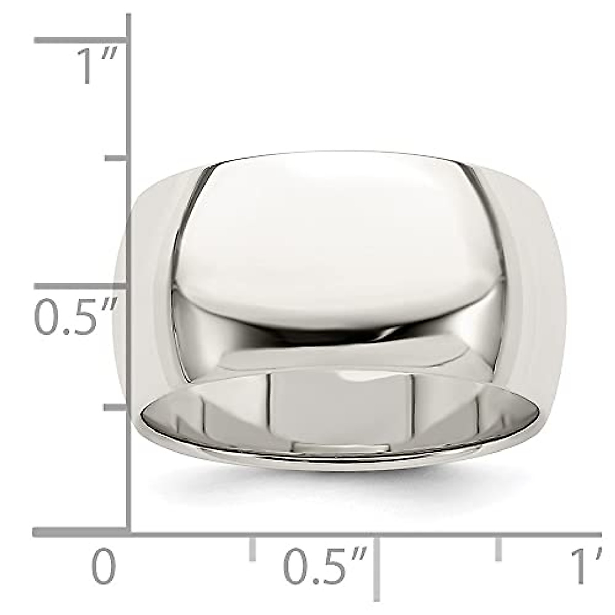 Diamond2Deal 925 Sterling Silver 10mm Half Round Wedding Band Ring