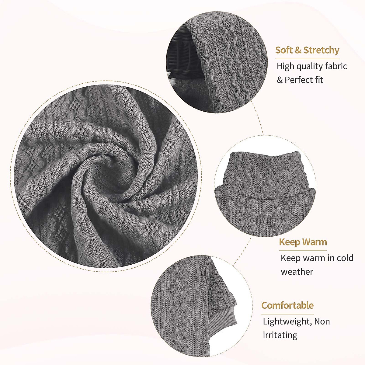 Dog Sweater Turtleneck Knitted Dog Clothes Solid Color Puppy Sweater Warm Cat Sweater Dog Sweaters for Small Dogs (Grey & XS)