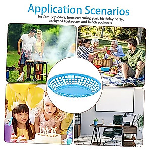 KJHBV 12pcs Snack Plate Hamburger Basket Plastic Hamper Vegetable Food Basket for Snacks Pp Blue Snack Baskets Food Basket Ktv Snacks Basket At Home Afternoon Tea Plastic Food