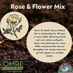 Down to Earth Organic Rose & Flower Fertilizer Mix 4-8-4, 5 lb