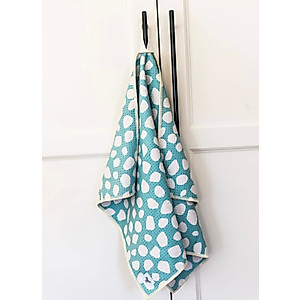 Desert Aqua 2 Pack || Not Your Ordinary Kitchen Towels || Dish Towels || Tea Towels || Waffle Weave Microfiber || Designer Prints || Highly Absorbent || Hanging Hook (Turquoise)
