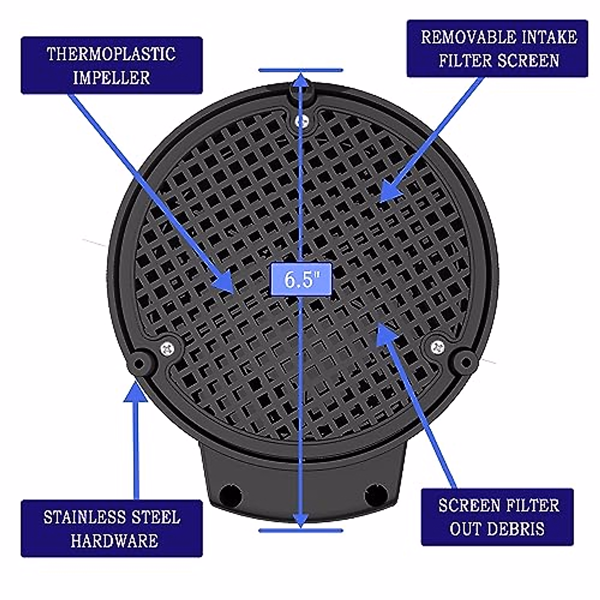 JEFLIKE 1/4HP Water Pump 1980GPH Utility Pump Sump Pump Submersible Thermoplastic Rotatable Handle for Hot Tub Basement Pond Pool Draining