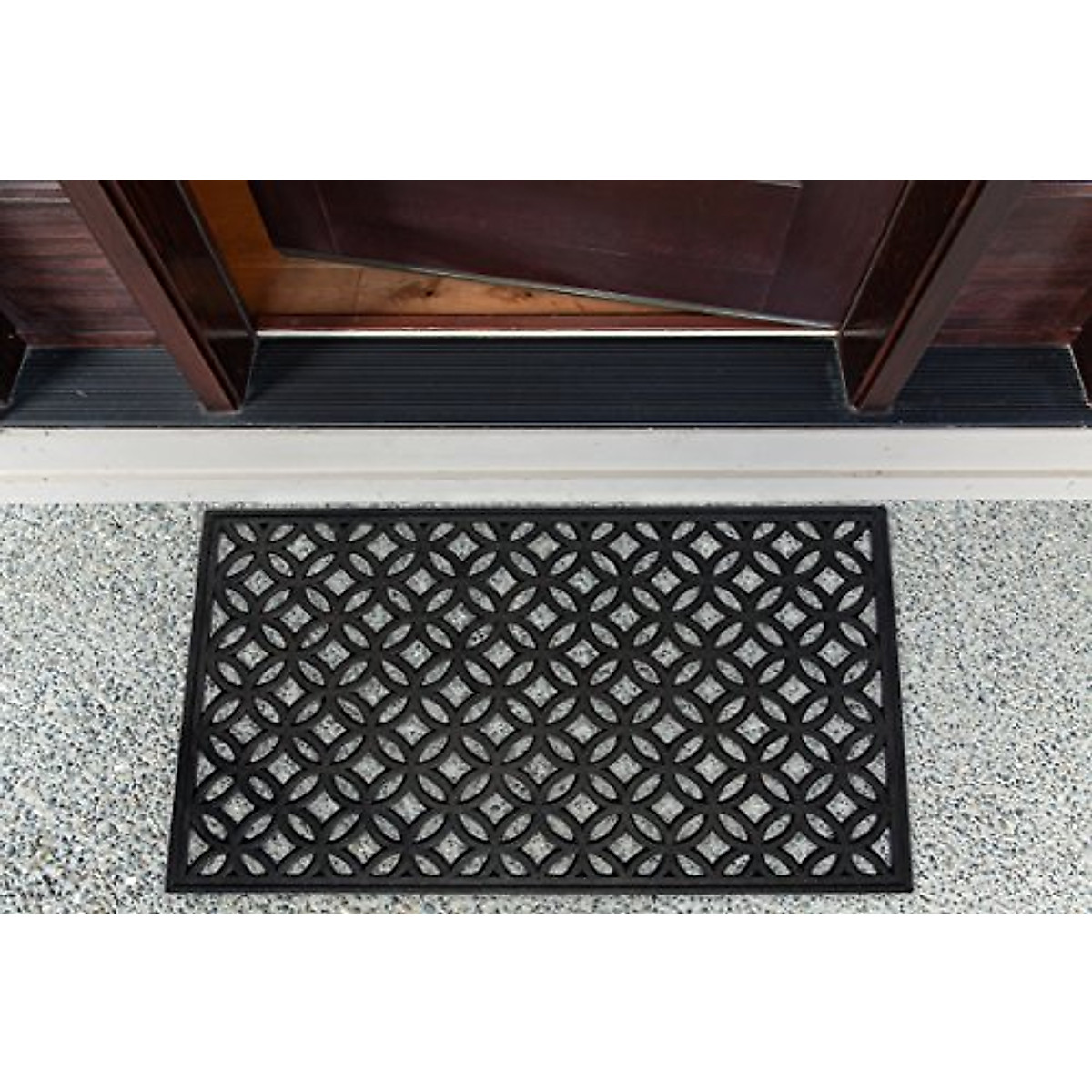 DII Rubber Doormats Collection All Weather, 18x30, Lattice