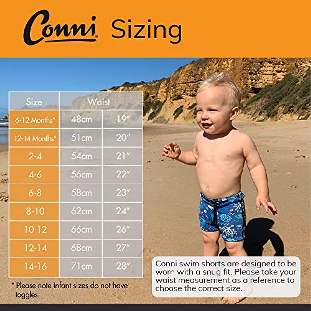 Conni Kids Containment Swim Short Underwear | Trunks Easy Pull Up Kids Incontinence | Washable Swim Diaper for Potty Training, Sunset Pink, Size 14-16