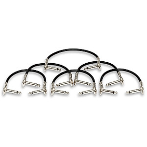 Hosa IRG-600.5 Low-Profile Right Angle Guitar Patch Cable, 6 Inch (6 Pieces) , Black
