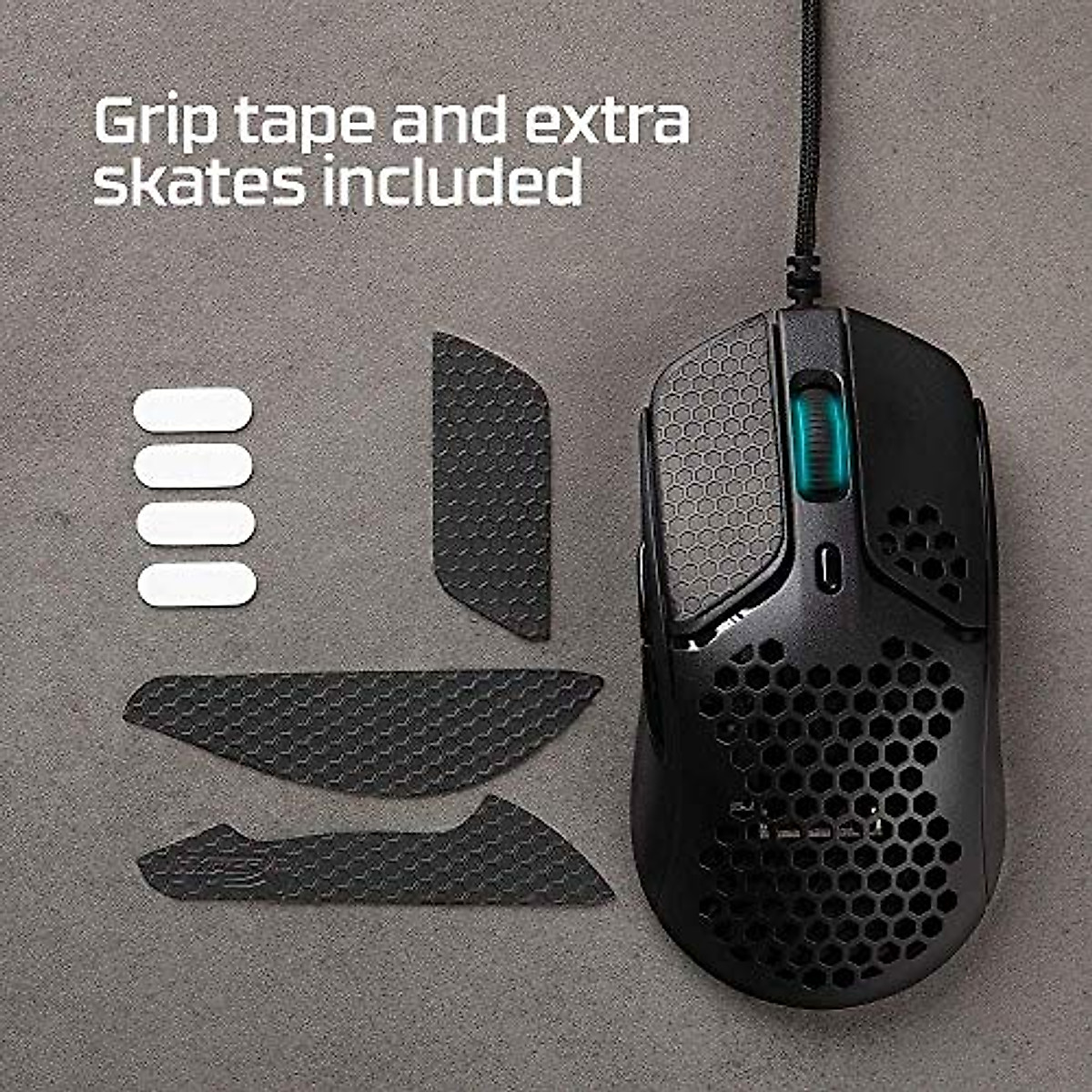 HyperX Pulsefire Haste Gaming Mouse 59g Hex Honeycomb Shell Customizable RGB Hyperflex USB Cable 16000 DPI 6 Programmable Buttons for PC PS5 PS4 Xbox Series X|S Xbox One (Renewed)