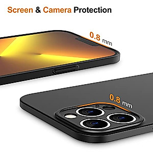 JETech Upgraded Slim (0.85 mm Thin) Case for iPhone 13 Pro 6.1-Inch, Camera Lens Cover Full Protection, Slim Fit Ultra Thin Lightweight Matte Hard PC, Support Wireless Charging (Black)