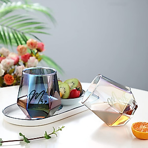 Yalucky Diamond-Shaped Wine Glasses Gifts, Wedding Gifts for Bride and Groom, Gifts for Bridal Shower Engagement Wedding and Married Anniversary, Engagement Gift, Couples Gifts for Husband & Wife