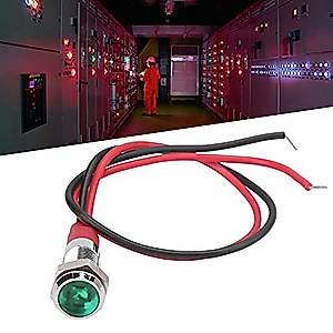 1 PC 6mm LED Metal Indicator Adjustable Cake Scraper, Flower Silicone MoldLight 6V 1A Waterproof Lamp LED Lights Emitting Diodes for Pilot Car Truck Boat with Wire (Green)