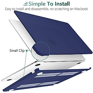 Yebiseven Case for MacBook Air 15 inch 2024 2023 Released A3114 M3/A2941 M2, Laptop Hard Shell Case with Keyboard Cover & Trackpad Protector Cover & OTG Adapter & Camera Cover, Matte Navy Blue