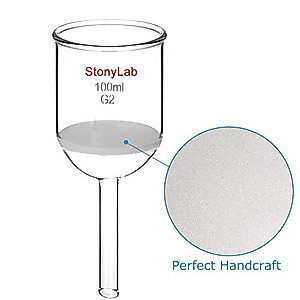 StonyLab Borosilicate Glass Buchner Filtering Funnel with Medium Frit(G2), 56mm Inner-Diameter, 60mm Depth (100ml)