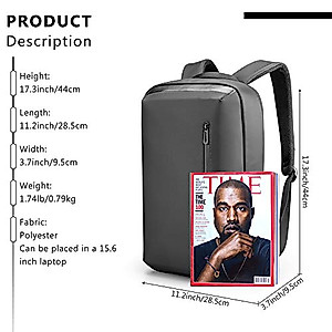 WILSLAT Laptop Backpack for Men Business Professional Anti Theft Slim Durable Laptops Backpack with USB Charger, College School Computer Bag Fits 15.6 Inch Laptop and Notebook