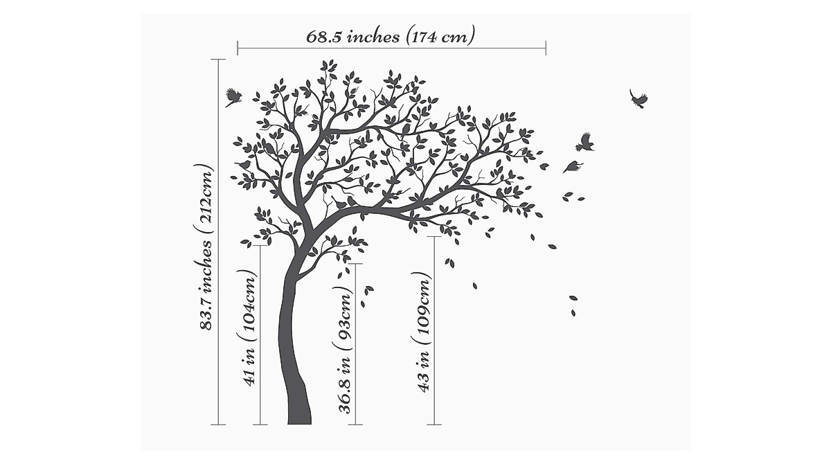 Large Tree Wall Decals for Nursery - Elegant Vinyl Wall Art