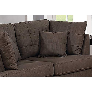 Bobkona 2-Pcs Sofa & Loveseat Black Coffee