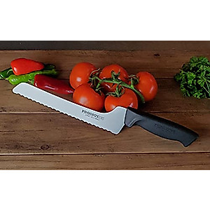 Ergo Chef Prodigy Series Serrated Off-Set Bread & Deli Knife Ergonomic Comfort-Grip Handle (8 inch)