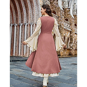 Scarlet Darkness Renaissance Dress Women Costume Medieval Pirate Peasant Underbust Dress Dusty Rose L