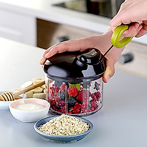 Tefal K13210 Black, Green, Transparent Manual Food Chopper (Black, Green, Transparent, Stainless Steel, 0.9 L, China, 850 g, 140 mm)