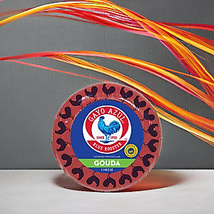 Gayo Azul Mild Gouda Cheese Wheel – Red Wax, 9-10lb (Approx.), Premium Dutch-Style Cheese