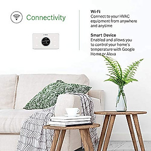 Bosch Thermotechnology BCC50 Wi-Fi Thermostat-Works with Alexa and Google Assistant, All-in-One, Touch Screen, Safety Control, Smart Home, White