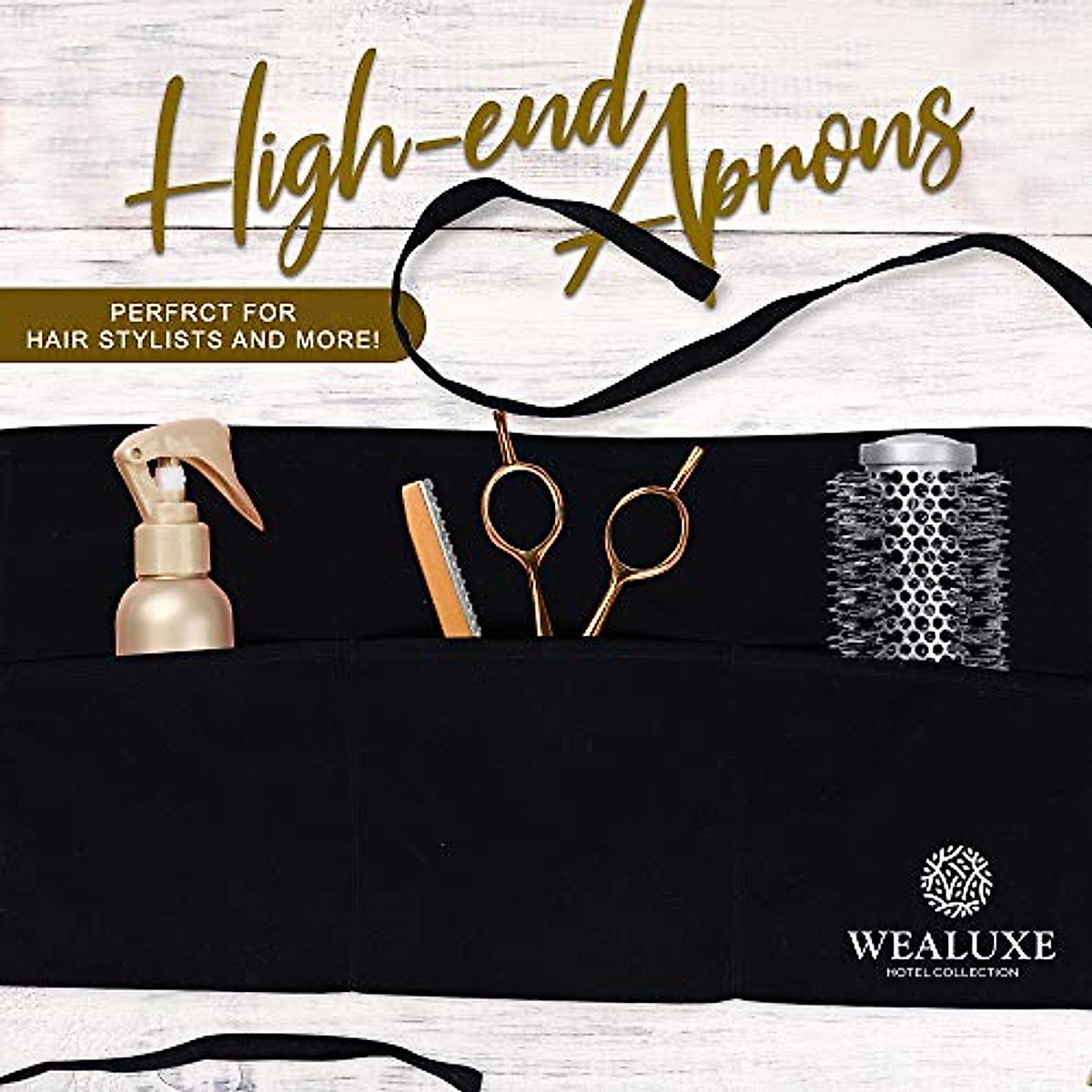 12 Pack - Black Server Waist Aprons, Waitress Half Apron