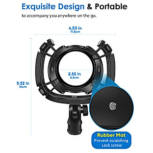 Borenbuir [Newest &Ultra-Durable] Microphone Shock Mount with Pop Filter [Custom Built for Blue yeti Mic] Anti-Vibration Suspension Shock Mount Holder Clip Compatible with Blue Yeti Microphones