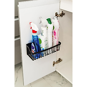 ATA HOME Shower Caddy Bathroom Shelves, Black Hanging Shower Organizer, 2-Pack Large Capacity No Drilling Easy Installation with Adhesive, Shower Shelf for Inside Shower ABS