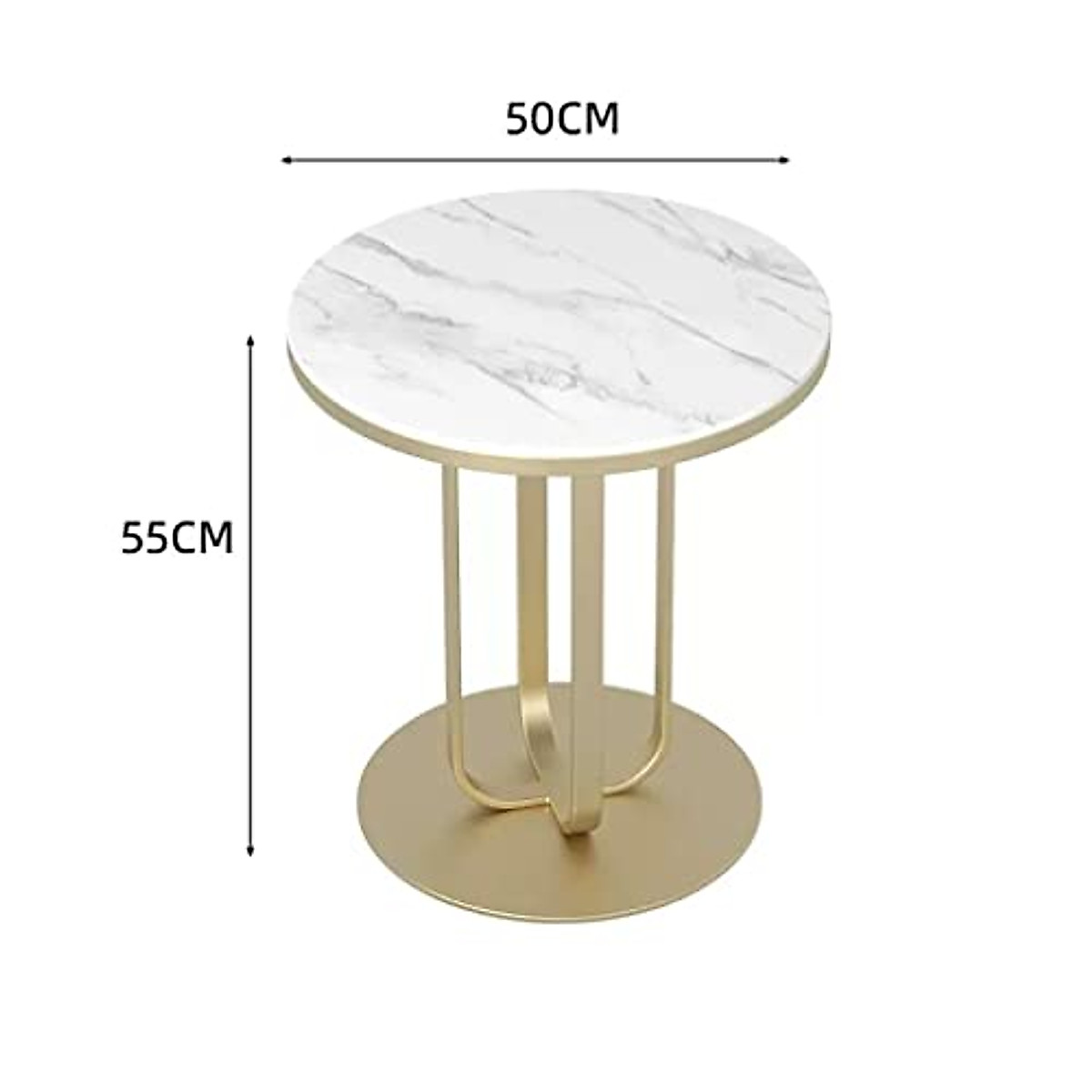 CZDYUF Sofa Side Table Small Coffee Table Rock Slab Small Round Table Living Room Sideboard Small Household Coffee Table (Color : Gray, Size : 55 * 50cm)