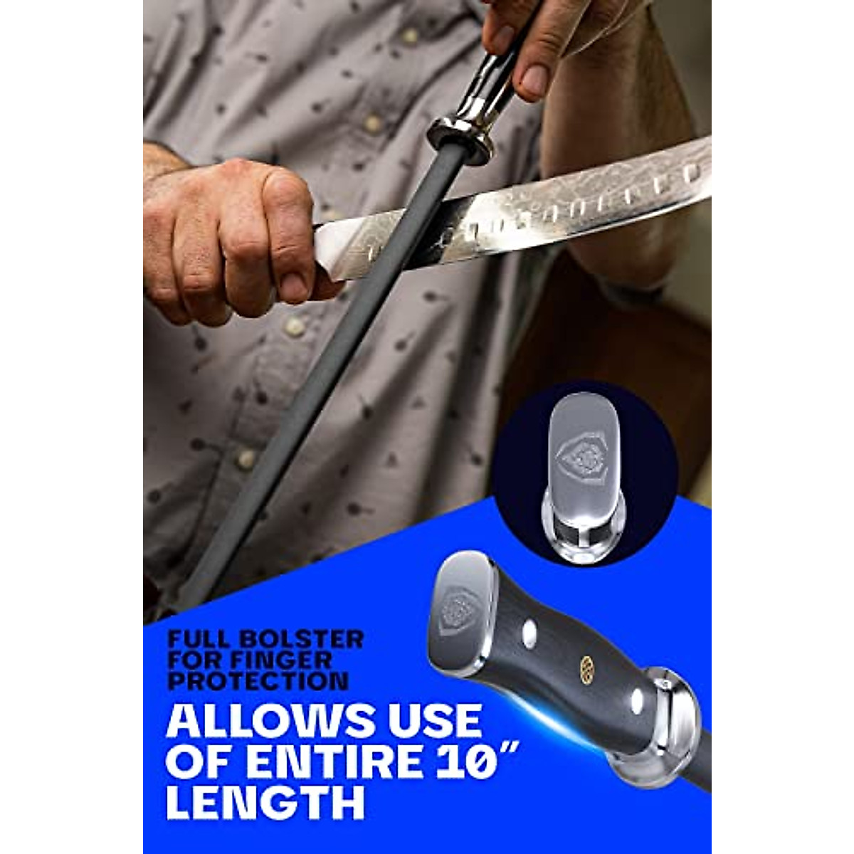 Dalstrong Honing Rod - 10" - G10 Handle - Stainless Steel Core - Scratch-Free Ceramic Coating