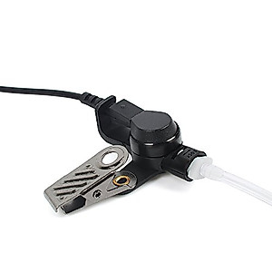 HYS 2.5mm Receiver/Listen ONLY Surveillance Acoustic Tube Earpiece Headset Shoulder with One Pair Medium Earmolds(Left and Right)