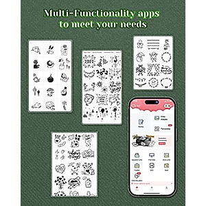 Memoqueen Pocket Sticker Printer T02 Portable Bluetooth Thermal Photo Printer with 3 Rolls Paper for Journal, Memo, Photo,DIY Scrapbook,Travel,Children Women Gifts,Compatible with iOS&Android,Green