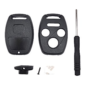 3+1 Buttons Replacement Key Fob Cover Case fit for Honda 2003-2012 Accord 2006-2013 Civic EX 2009-2015 Pilot 2005-2006 CR-V Ridgeline Odyssey Keyless Entry Key Fob Shell