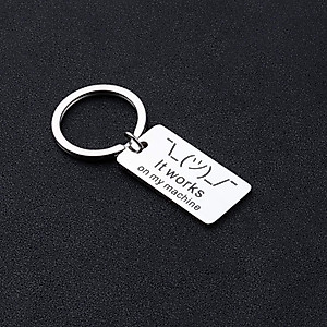 UJIMS Computer Programmer Gift Funny Computer Keychain It Works On My Machine Science Tech Developer Jewelry IT Gifts (Funny Computer Keychain)