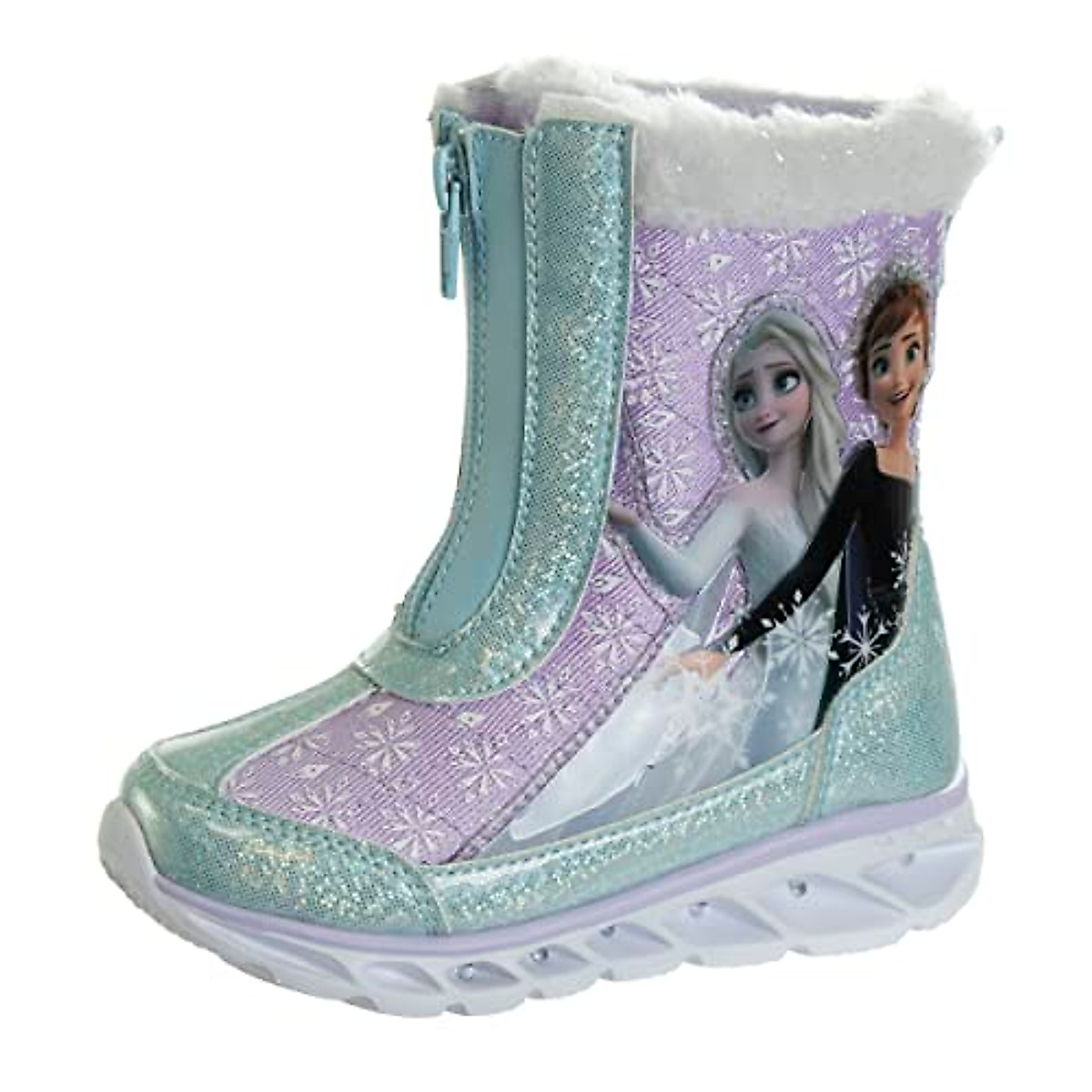 Josmo Girls Frozen Snow Boots (Toddler/Little Kid), Light Blue/Lilac, 10