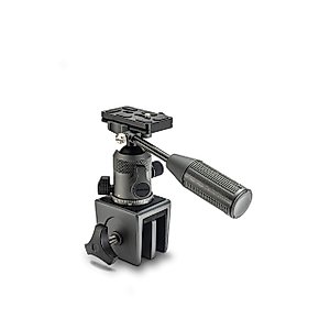 VANGUARD VEO2BH-50WM Metal Window Mount with Ball Head with Removeable Pan Handle and Arca Compatible Quick Release Plate,Dark Grey