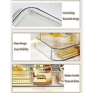 Decorcode Stackable Clear Plastic Organizer Drawer | Organize Eyeshadow Palettes, Cosmetics, and Beauty Supplies on a Vanity
