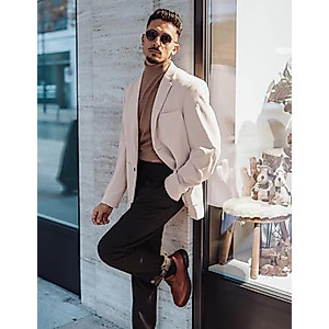 COOFANDY Men's Business Suit Jacket Stretch Knit Sport Coats Blazer Regular Fit Light Khaki