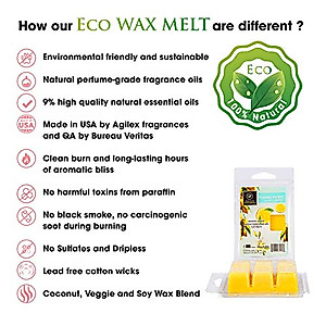 Coco-Soy Organic Wax Melts Perfume-Grade Essential Oils Extracted Natural Flowers Plants Coconut Soy EcoWax Aromatherapy Botanical Collection - Velvet Rose 1-Pack 6 Cubes