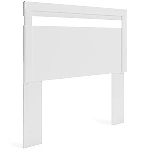 Signature Design by Ashley Flannia Modern Panel Headboard ONLY, Full, White