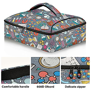 Science Scientific Objects Reusable Insulated Pizza Bag, Waterproof Food Delivery Bag, with Handle Lid Leakproof Pizza Holder Tote for Hot or Cold Food