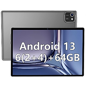 JUNINKE Android Tablet, 10 inch Tablet for Kids with Case, 64GB ROM 512GB Expand, Quad-Core Processor, 1280x800 IPS Screen, GPS, WiFi, Dual Camera, Bluetooth, 6000mAh